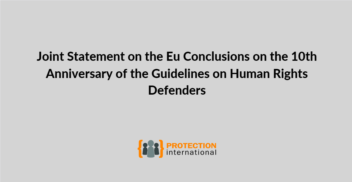 Joint Statement on the Eu Conclusions on Rights Defenders.