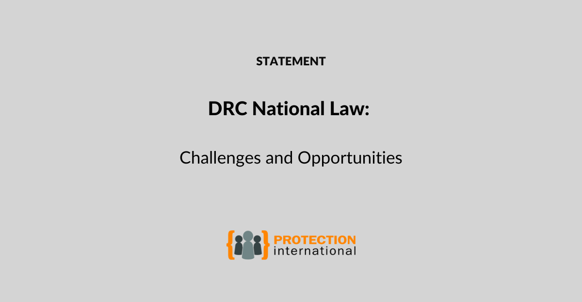 DRC National Law: Challenges and Opportunities - Protection International